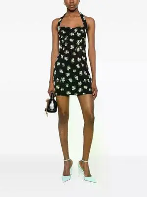 Dolce & Gabbana Halterneck Floral Mini Dress