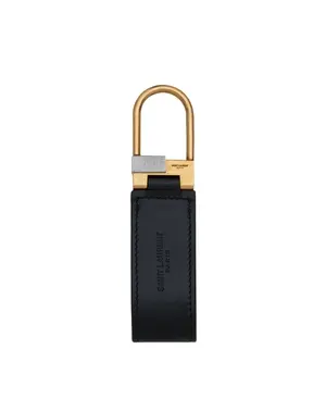 Saint Laurent Tiny Cassandre Keyring - Black