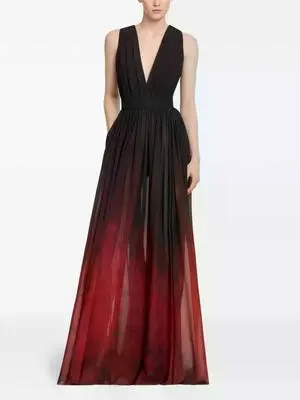 Elie Saab Gradient-print Maxi Dress - Black