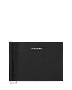 Saint Laurent Paris Bill Clip Wallet - Black