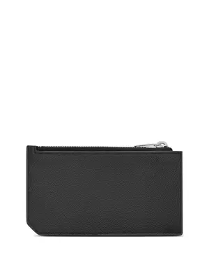 Saint Laurent Paris Fragments Zipped Card Case - Black