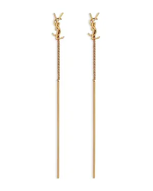 SAINT LAURENT Cassandre Threader Earrings