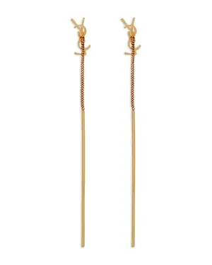 Saint Laurent Cassandre Threader Earrings - Gold