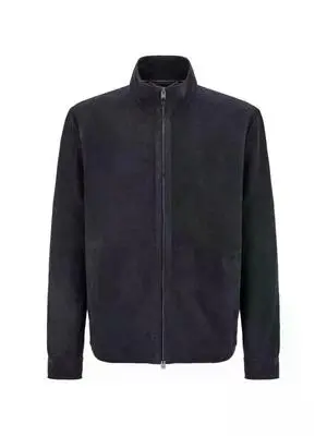 Canali Zip-up Leather Jacket