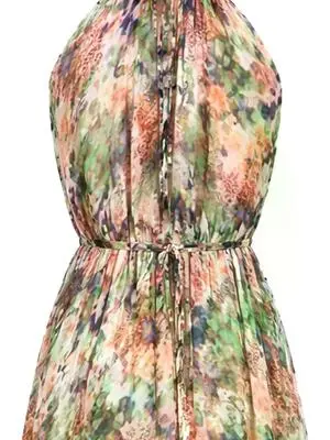 Saloni Floral Print Midi Dress