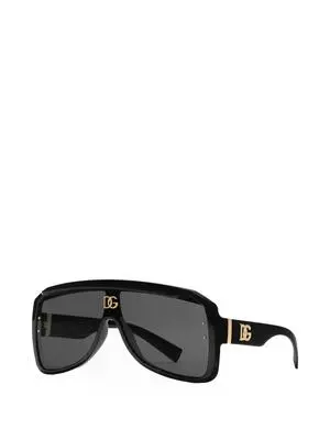 Dolce & Gabbana Geometric Frame Sunglasses With Logo Plaque