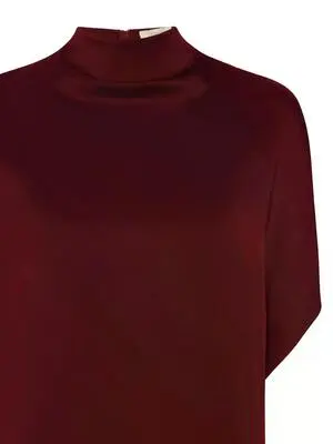 Lapointe Satin Cape Blouse - Red