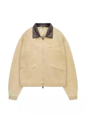 RETERNITY Embroidered Jacket With Leather Collar