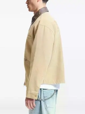 RETERNITY Embroidered Jacket With Leather Collar