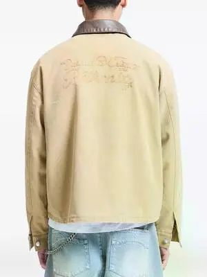 RETERNITY Embroidered Jacket With Leather Collar