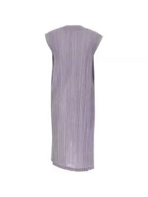 Issey Miyake Pleated Midi Dress - Purple