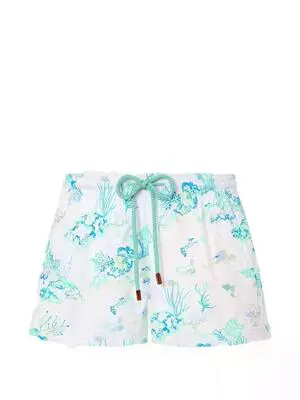 Vilebrequin Embroidered Coral Reef Swim Shorts - White