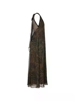 Max Mara Zebra-print Silk Maxi Dress