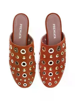 Premiata Eyelet Studded Mules - Orange