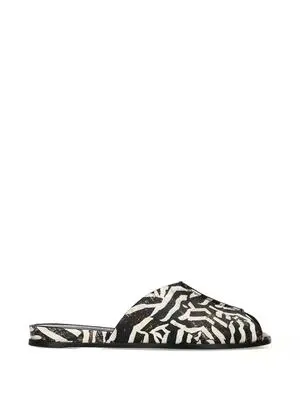 Premiata Zebra-print Flat Sandals - Black