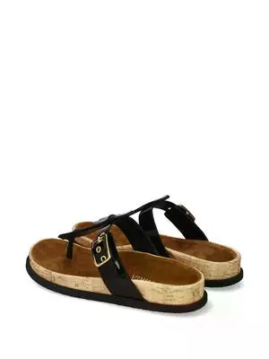 Premiata Buckle Strap Thong Sandals - Black