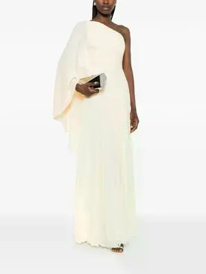 Solace London Maci Pleated One-shoulder Maxi Dress
