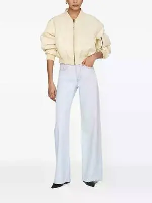 ANINE BING Leon Cropped Bomber Jacket - Neutrals