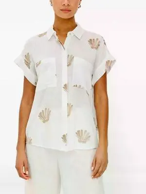 Rails Cito Shell-print Pocket Shirt - White
