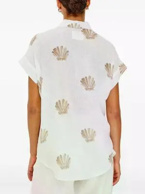 Rails Cito Shell-print Pocket Shirt - White
