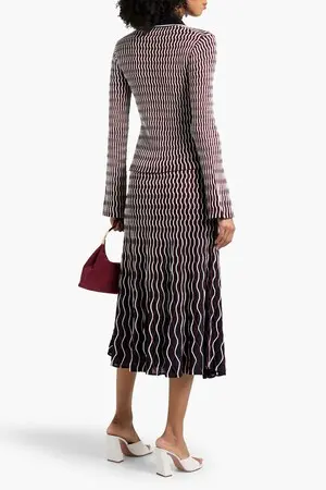 Simkhai Coleen Striped Jacquard-knit Top - Claret