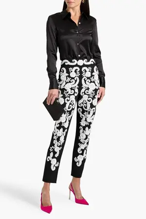 Carolina Herrera Embellished Slim-leg Pants