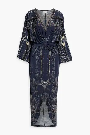 Camilla Crystal-embellished Printed Midi Dress