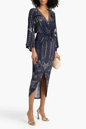 Camilla Crystal-embellished Printed Midi Dress