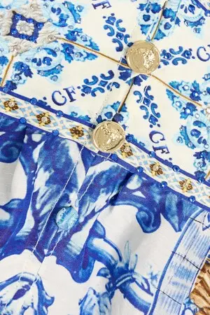 Camilla Crystal-embellished Printed Mini Dress
