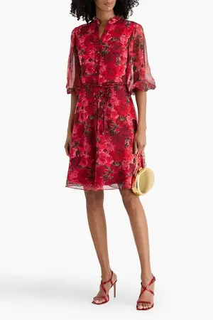 MIKAEL AGHAL Floral-print Crepon Dress