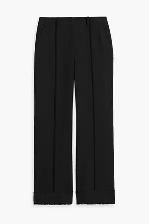 Simkhai Sully Cropped Wide-Leg Twill Pants - Black