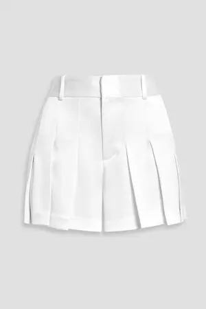 Women's White Pleated Shorts