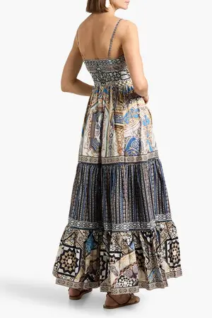 Camilla Crystal-embellished Printed Cotton Maxi Dress - Azure