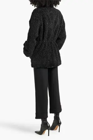 Simkhai Kimia Belted Teddy Fleece Jacket - Black