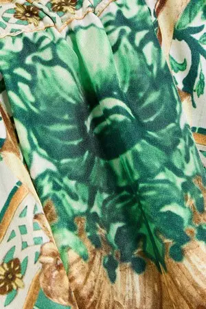 Camilla Colds Shoulder Printed Silk-twill Mini Dress