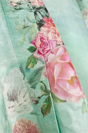 Camilla Crystal-embellished Printed Satin-jacquard Shirt