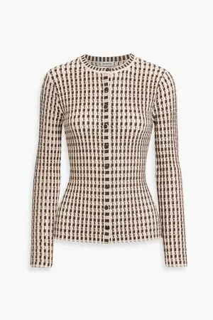 Simkhai Gracen Laser-cut Stretch-knit Cardigan