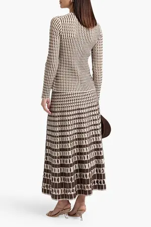 Simkhai Gracen Laser-cut Stretch-knit Cardigan