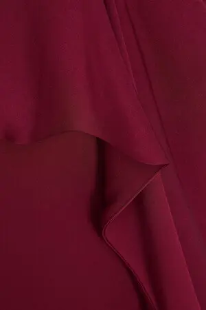 Simkhai Maria Draped Satin Midi Skirt