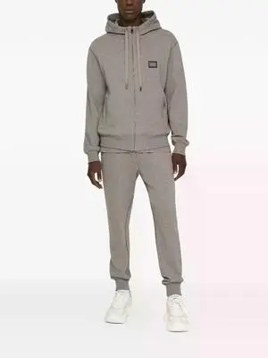 Dolce & Gabbana Logo-plaque Zip-up Hoodie - Grey