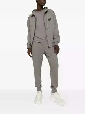 Dolce & Gabbana Logo-plaque Zip-up Hoodie - Grey