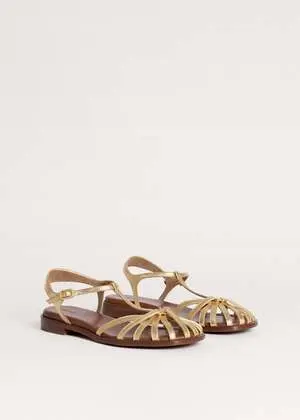ME+EM Caged T-bar Sandal - Gold