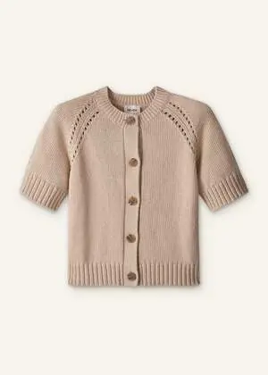 ME+EM Chunky Cotton Knit Cardigan - Stone