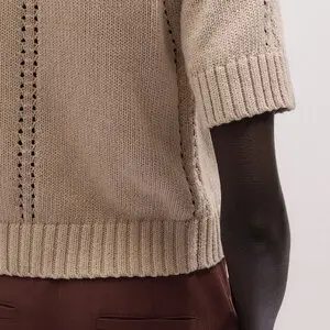ME+EM Chunky Cotton Knit Cardigan - Stone