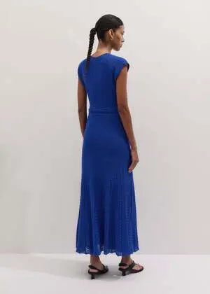 ME+EM Pointelle Knit Maxi Dress With Slip - Deep Blue
