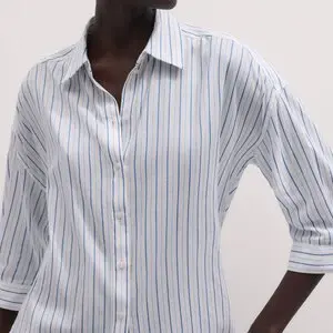 ME+EM Striped Cotton-blend Voile Shirt