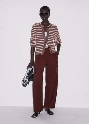 ME+EM Mouliné Stripe Straight Cardigan