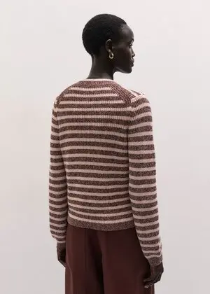 ME+EM Mouliné Stripe Straight Cardigan