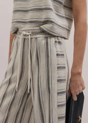 ME+EM Textured Stripe Cropped Track Pant