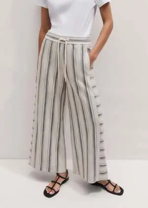 ME+EM Textured Stripe Cropped Track Pant